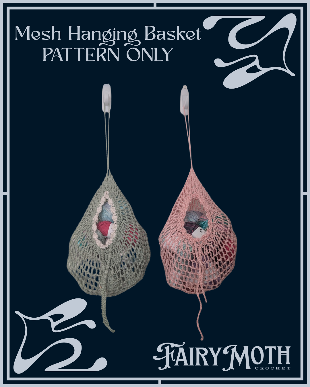 Mesh Hanging Basket Crochet Pattern - PDF DOWNLOAD – Fairy Moth Crochet